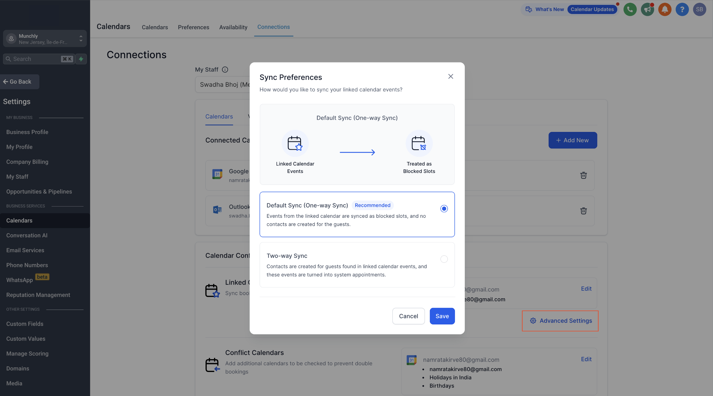 Setting Up Linked Calendars Conflict Calendars Highlevel Support Portal