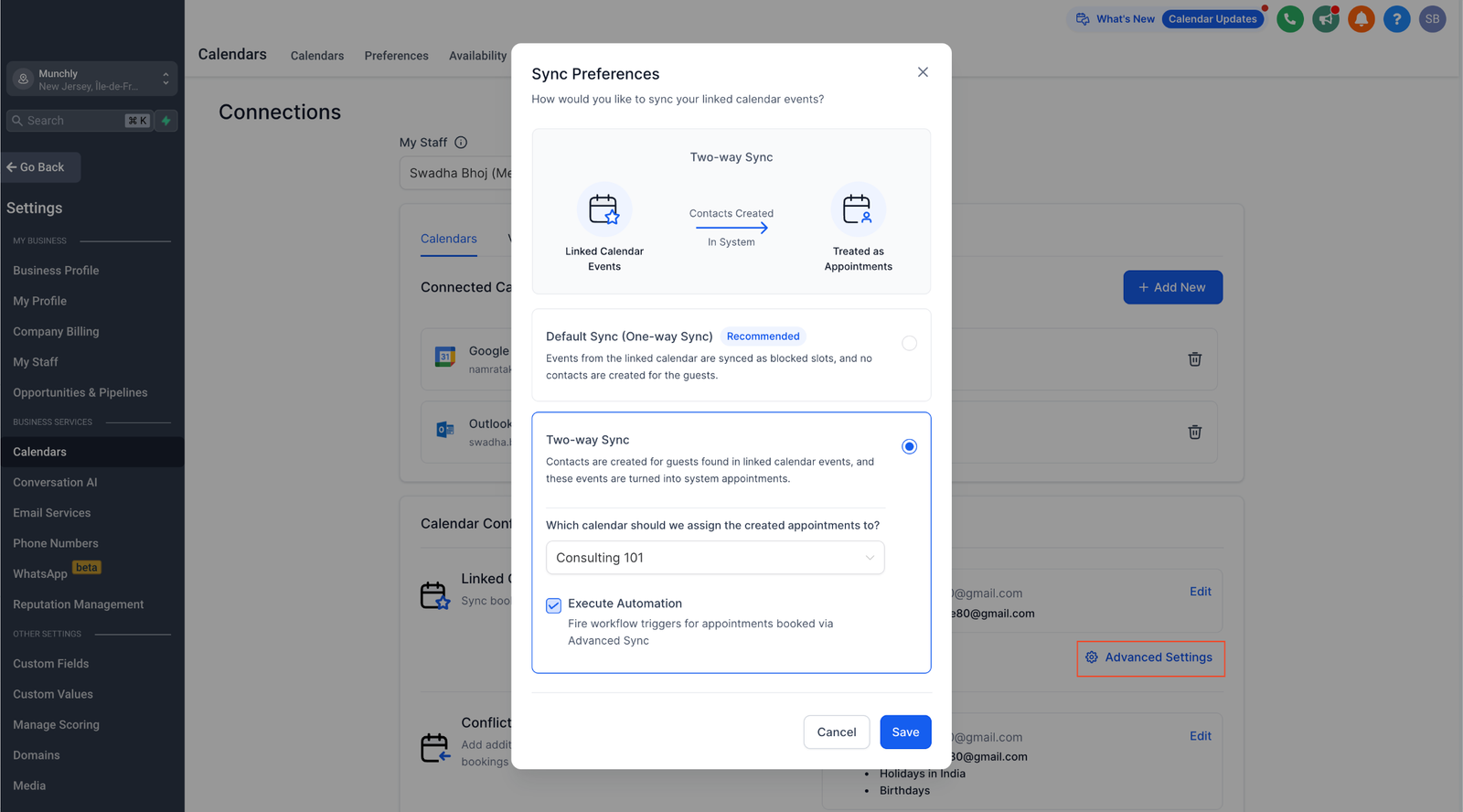Setting Up Linked Calendars & Conflict Calendars : HighLevel Support Portal